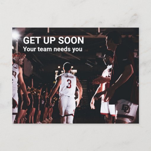 Get well postcard: your team needs you postcard | Zazzle