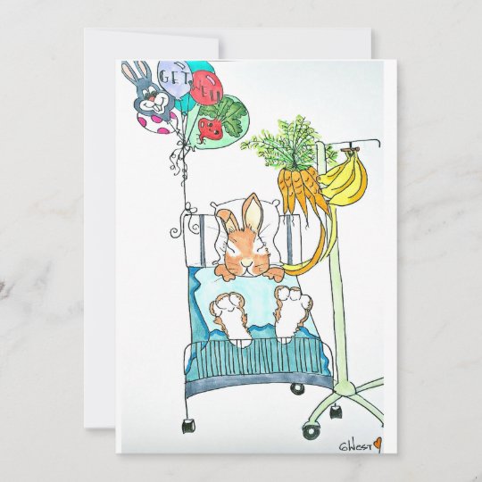 Get Well Rabbit Card | Zazzle.com