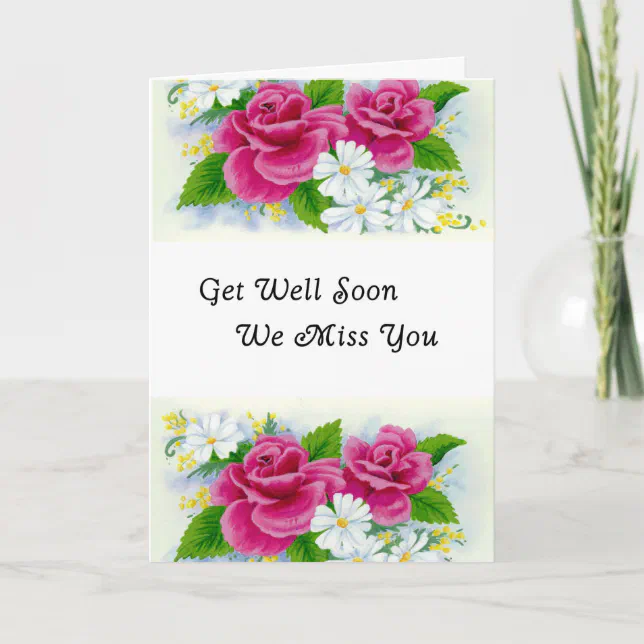 Get Well Roses Card | Zazzle