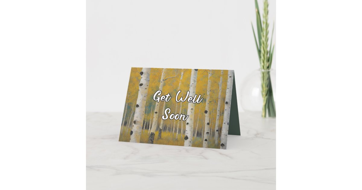 Get Well Soon Aspen Nature Lover Thank You Card | Zazzle