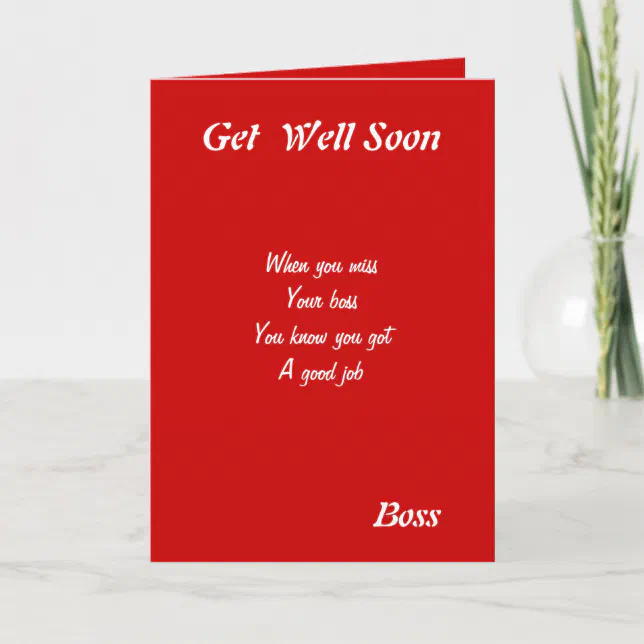 Get well soon boss greeting cards | Zazzle