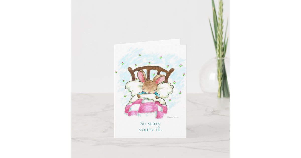 Get Well Soon Bunny Card | Zazzle