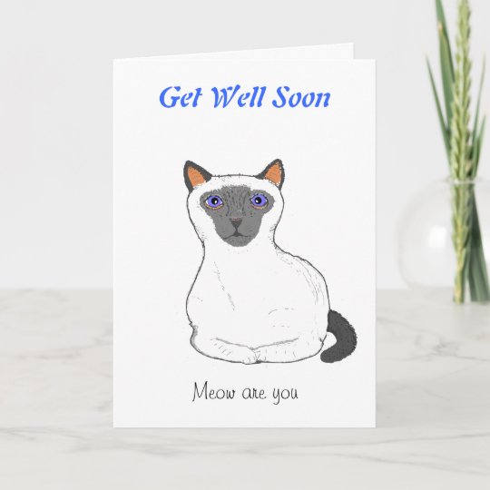 Get well soon card customize Cat drawing | Zazzle.com