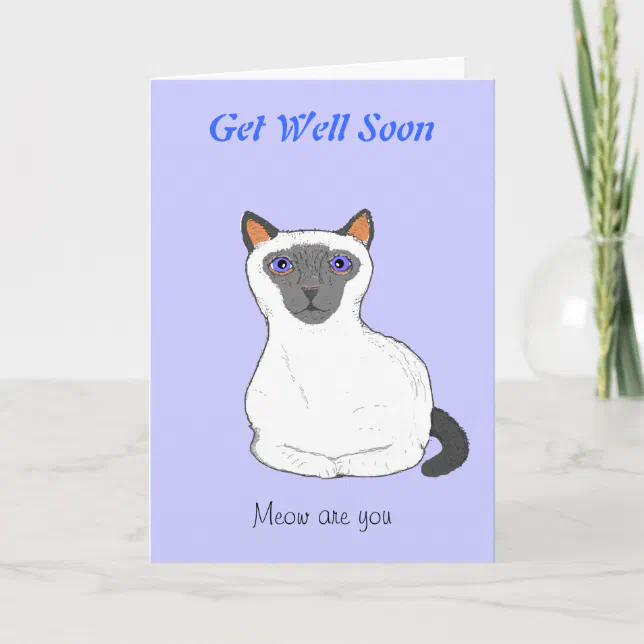Get well soon card, customize. Cat drawing Card | Zazzle