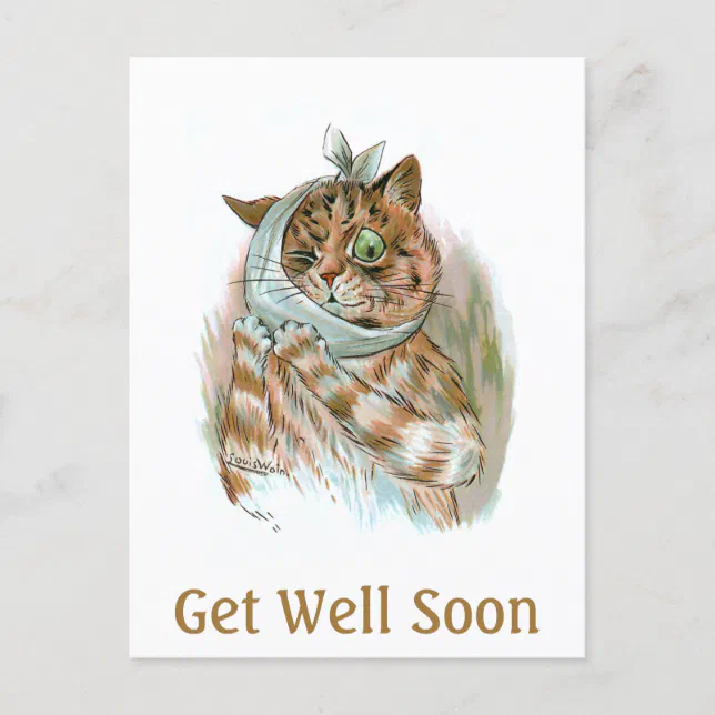 Get Well Soon Cat Postcard | Zazzle