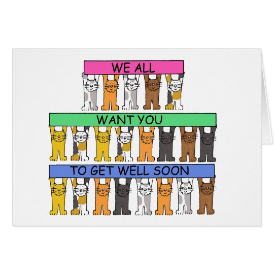 Get well soon cats from all of us. card | Zazzle.com