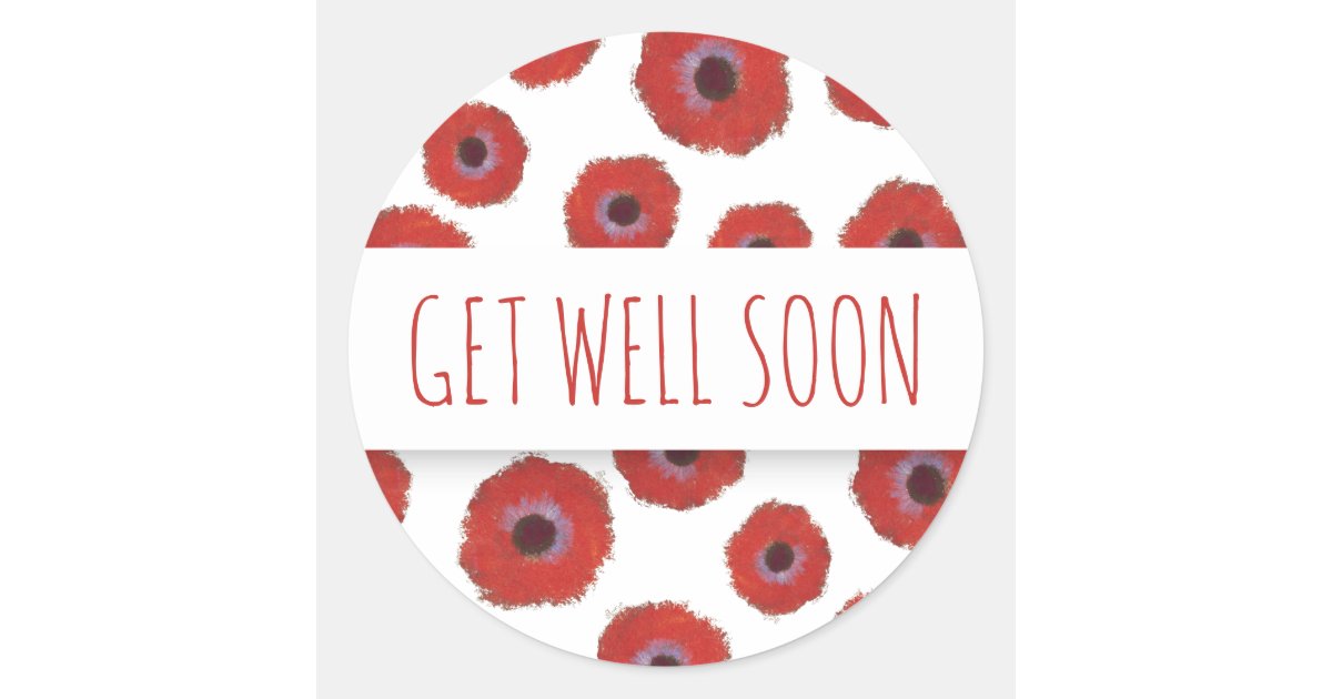 Get well soon classic round sticker | Zazzle
