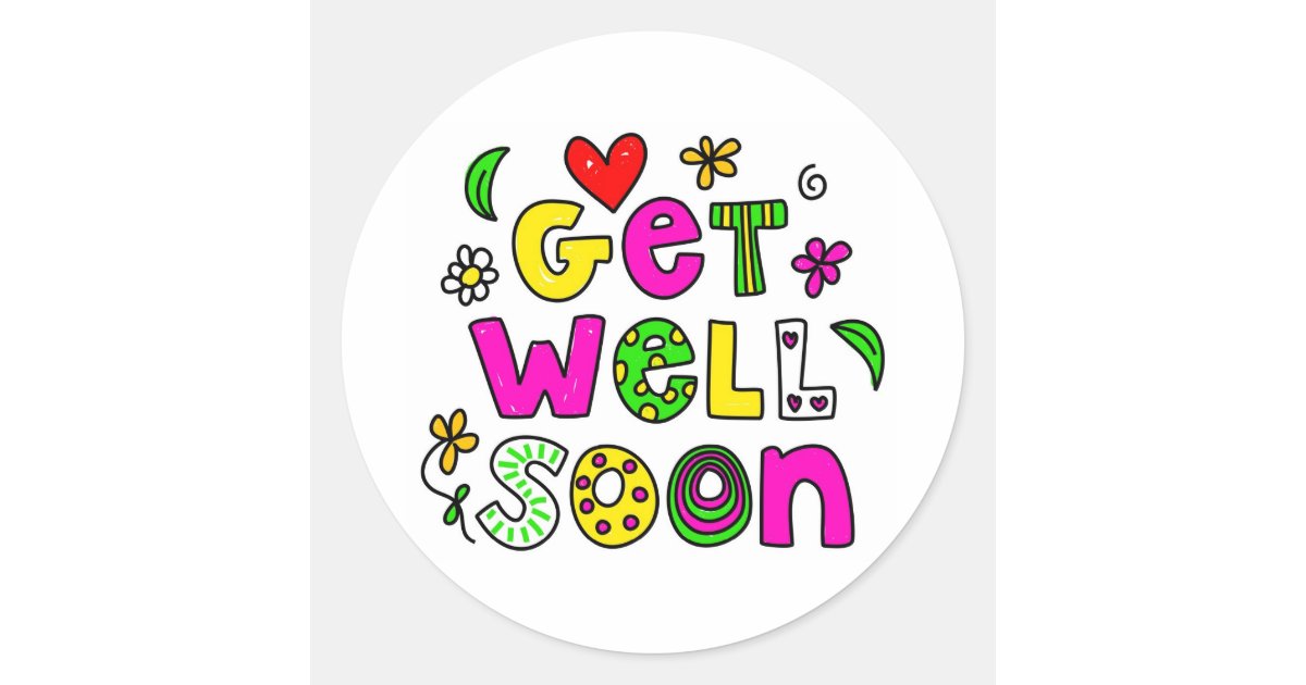 Get Well Soon Classic Round Sticker | Zazzle