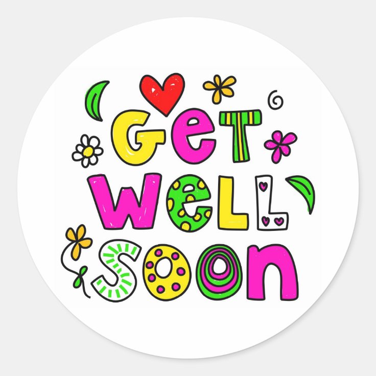 Get Well Soon Classic Round Sticker | Zazzle