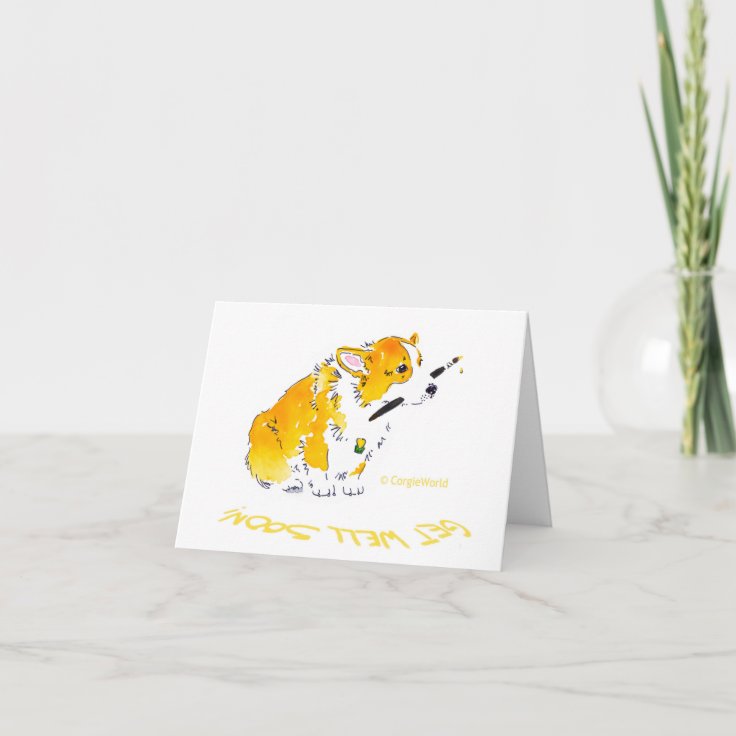 Get Well Soon Corgi Card | Zazzle
