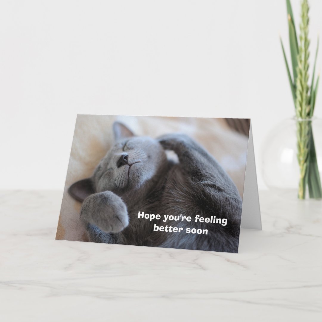 Get Well Soon Cute Cat Card | Zazzle