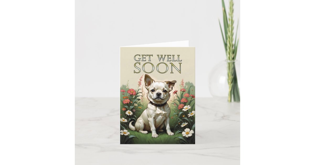 get well soon dog thank you card | Zazzle