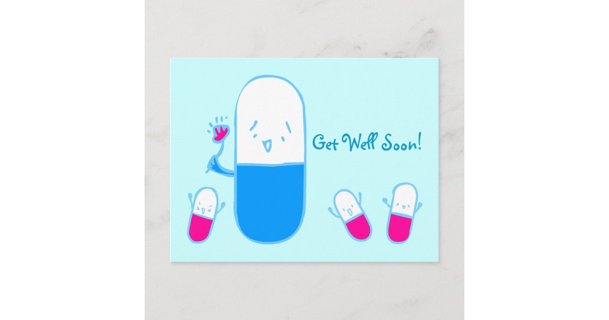 Get Well Soon Doodle Art Postcard | Zazzle