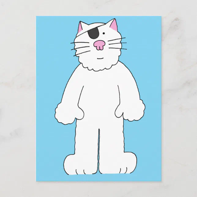 Get Well Soon Eye Surgery Cartoon Cat Postcard | Zazzle