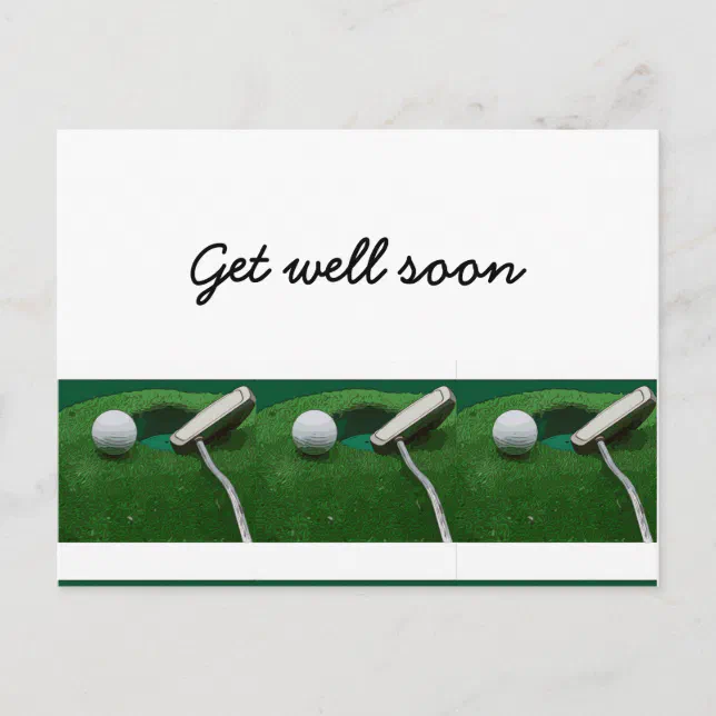 Get well soon for golfer postcard | Zazzle