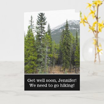 "Get well soon" + Forest and Mountain Scene Card | Zazzle