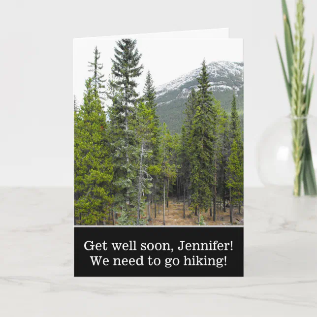 "Get well soon" + Forest and Mountain Scene Card | Zazzle