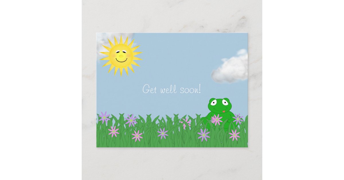 Get Well Soon Frog Postcard | Zazzle