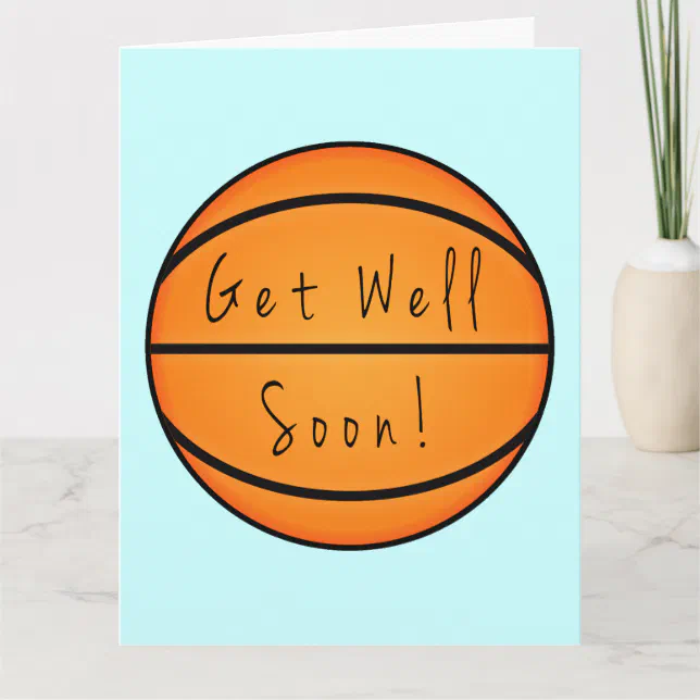 Get Well Soon from Basketball Team Large Card | Zazzle