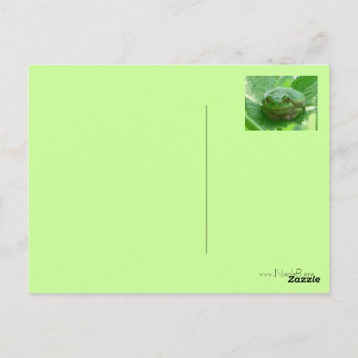 Get well soon - green frog with smile postcard | Zazzle