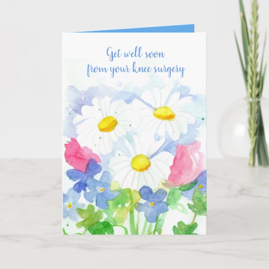 Get Well Soon Knee Surgery Daisy Flowers Card | Zazzle.com