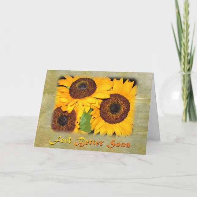 Get Well Soon Knee Surgery Sunflowers Card | Zazzle