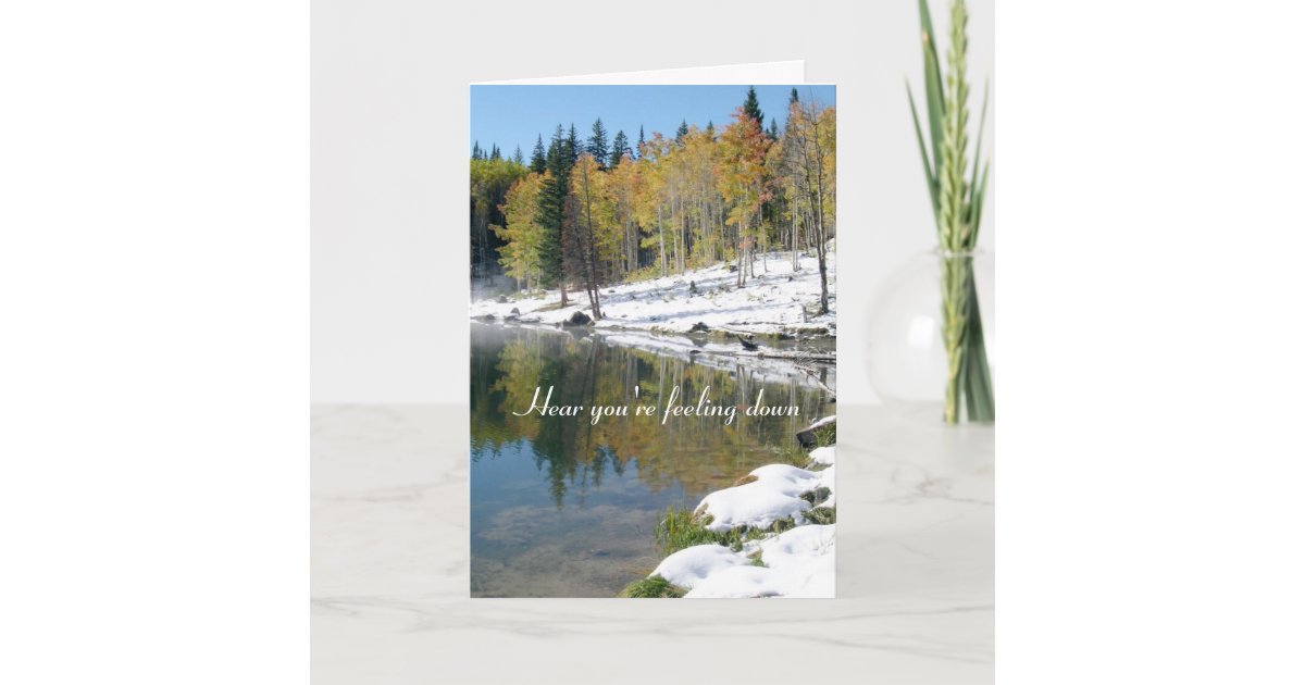 Get Well Soon Lake with Snow Card | Zazzle
