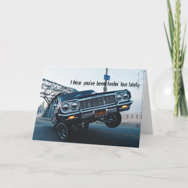 Get well soon lowrider classic car card | Zazzle