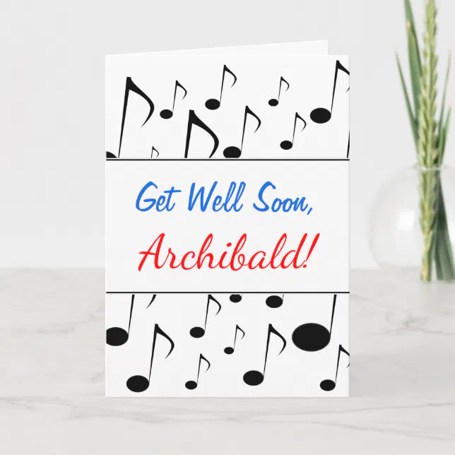 "Get Well Soon" + Many Musical Notes Pattern | Zazzle