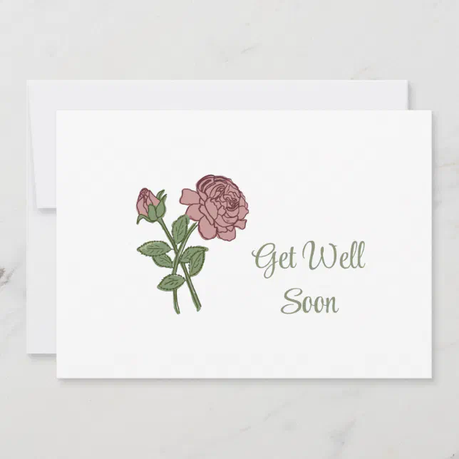Get Well Soon Minimal Floral Simple Invitation | Zazzle