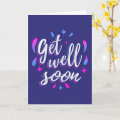 Get Well Soon Modern Blue and White Typography Card | Zazzle