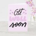 Get Well Soon Modern Pink and Black Typography Card | Zazzle