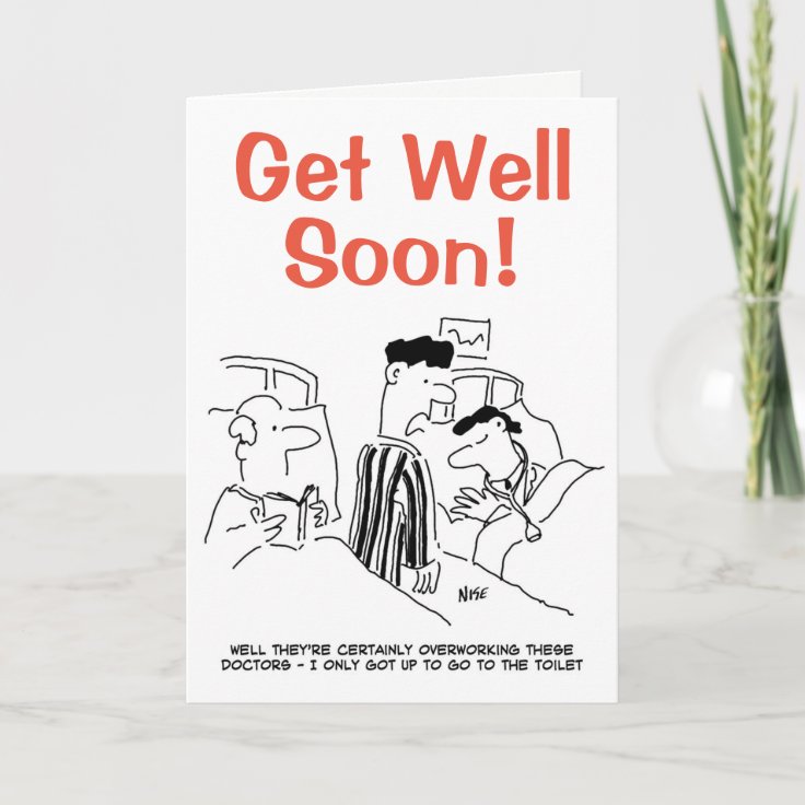 Get Well Soon - Personalise Inside Message Card | Zazzle