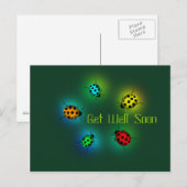 Get Well Soon Pretty Ladybugs Postcard | Zazzle