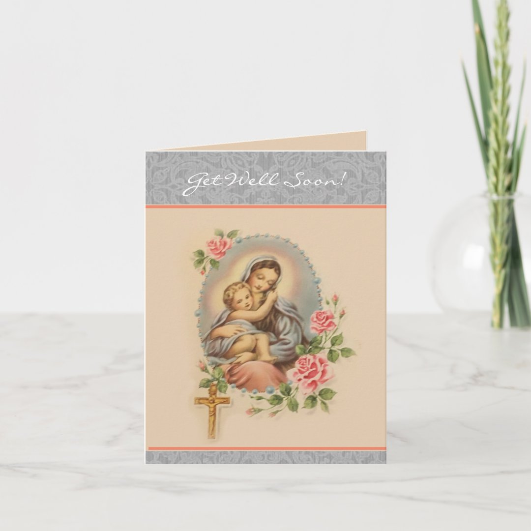 Get Well Soon Religious Prayer Virgin Mary Card | Zazzle