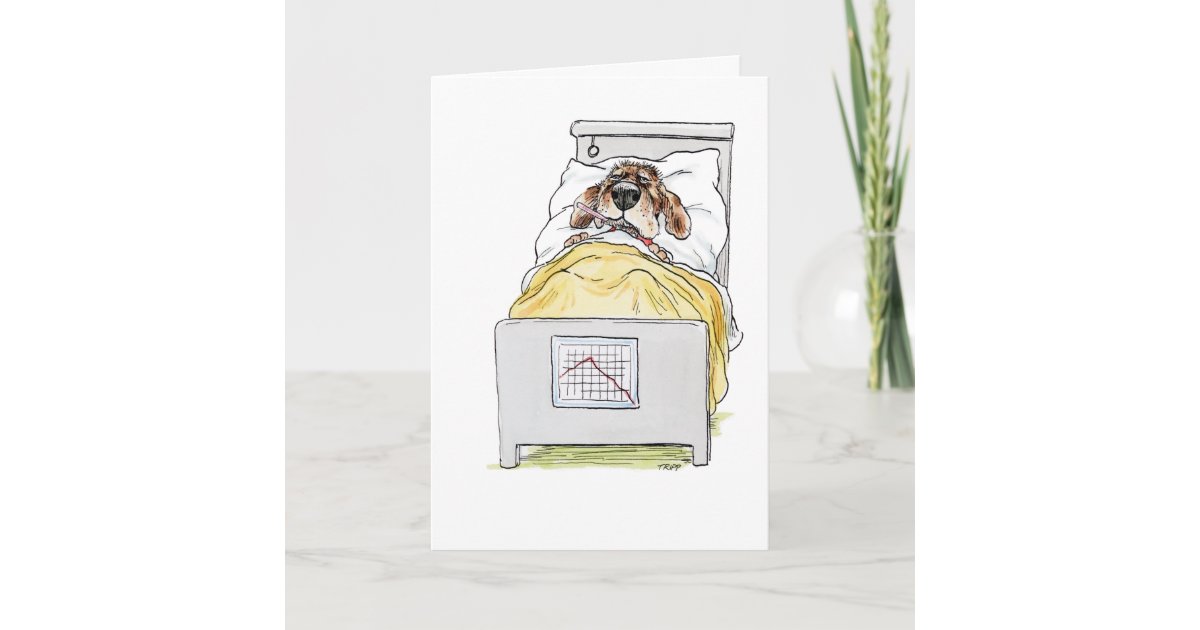 Get Well Soon Sick Dog Greeting Card | Zazzle