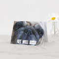 Get Well Soon Sick Pug Dog Card | Zazzle