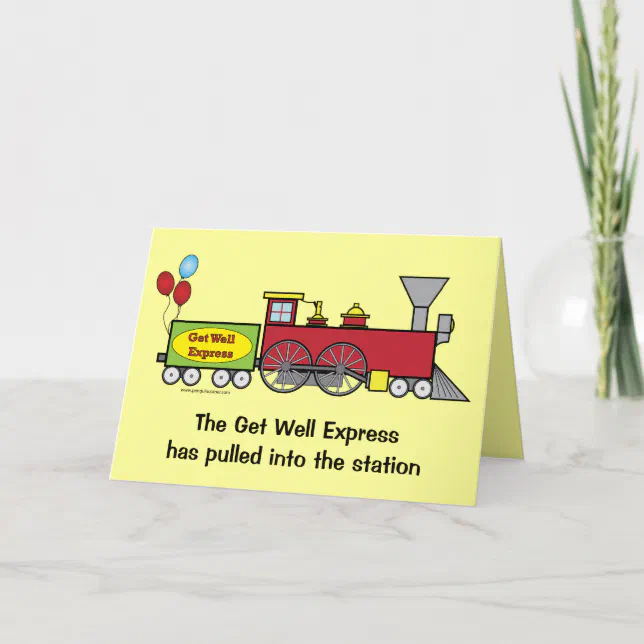 Get Well Soon Train Card | Zazzle