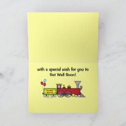 Get Well Soon Train Card | Zazzle