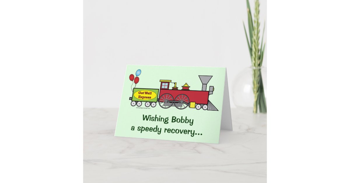 Get Well Soon Train Customizable Card | Zazzle