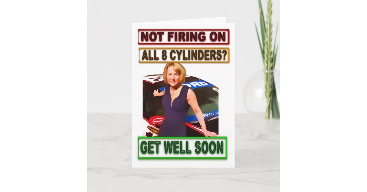 Get Well Soon, V8 Car theme Card | Zazzle