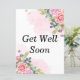 Get well soon, watercolor pink floral stylish card | Zazzle