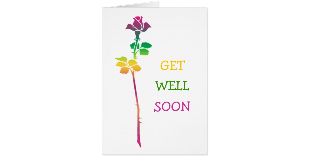 Get Well Soon Wishes Rose Card | Zazzle