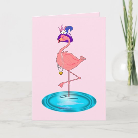 Get Well Soon with Flamingo Card | Zazzle.com