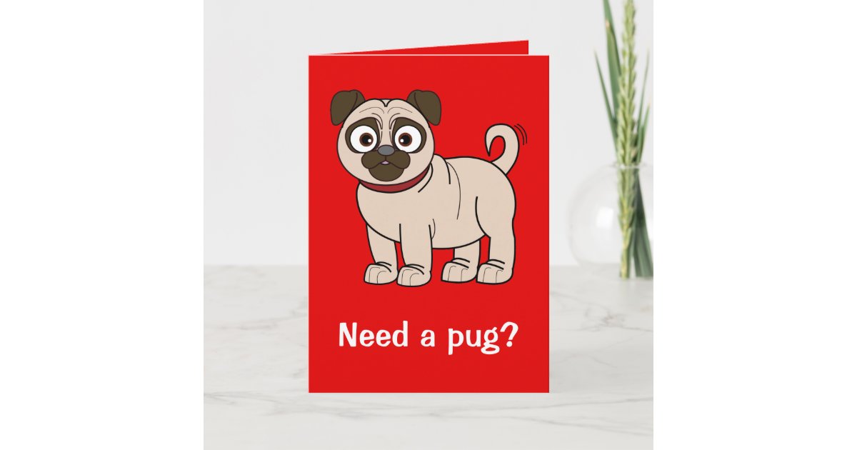 Get Well Soon with Pug Card | Zazzle