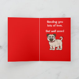 Get Well Soon with Pug Card | Zazzle