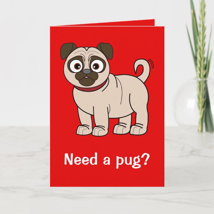 Get Well Soon with Pug Card | Zazzle