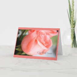 Get Well Soon with Rose Design Card | Zazzle