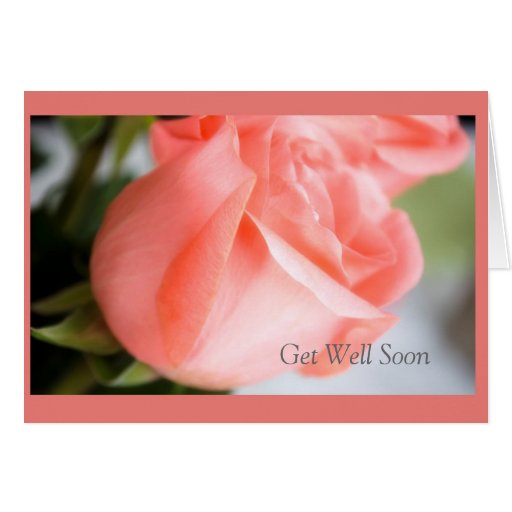 Get Well Soon with Rose Design Card | Zazzle