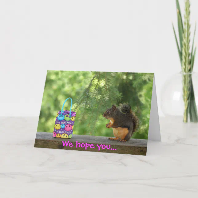 Get Well Squirrel Card | Zazzle